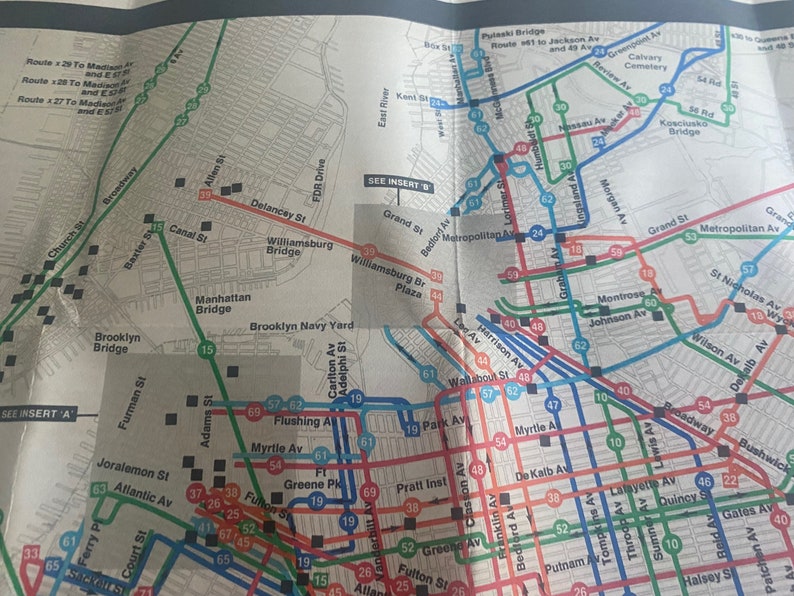 BROOKLYN Bus Guide Map New York City Transit Authority - Etsy
