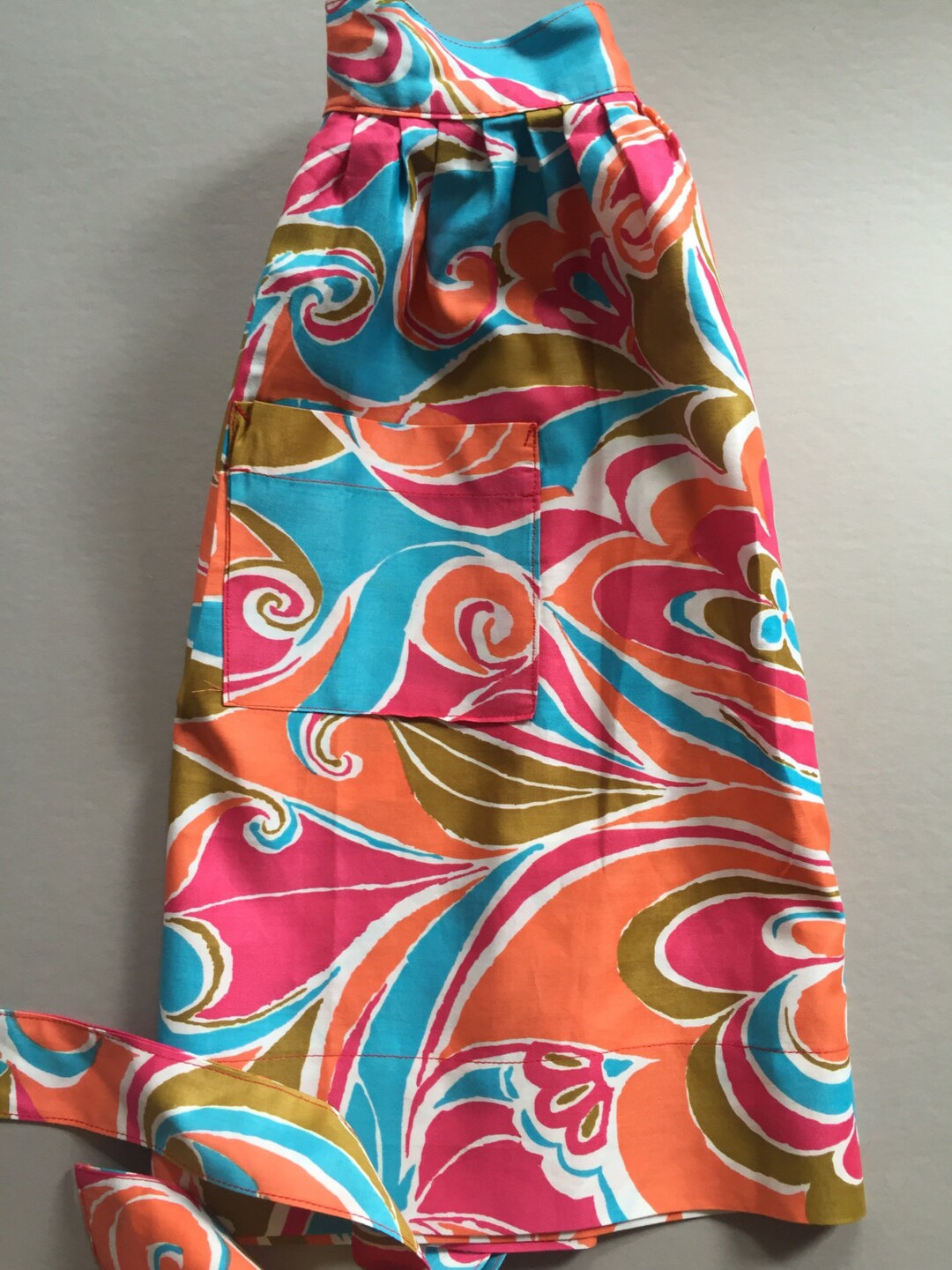 BOHO APRON Shiny Cotton Coral Turquoise Pink White Golden - Etsy