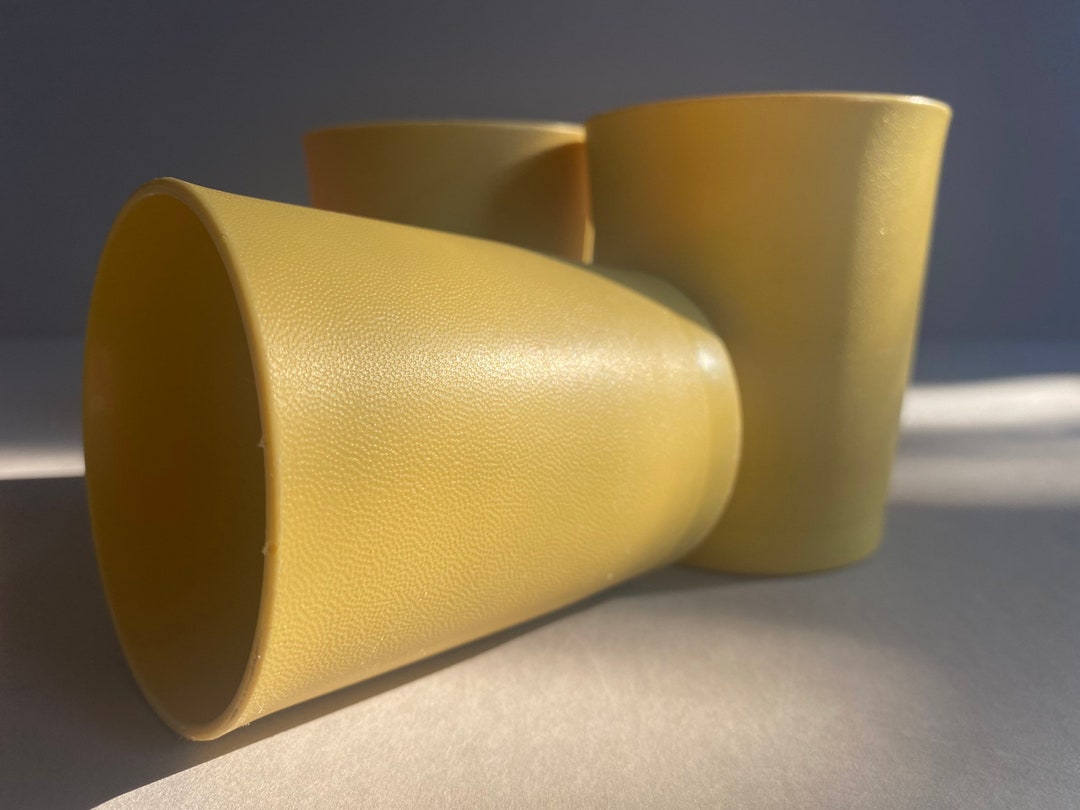 TUPPERWARE Tumblers # 1251 Yellow Made in USA Set of Three Vintage - Etsy