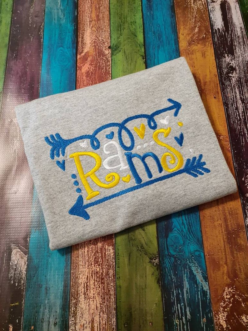 Embroidery Rams Spirit T-shirt Rams School Shirt Rams Mascot | Etsy