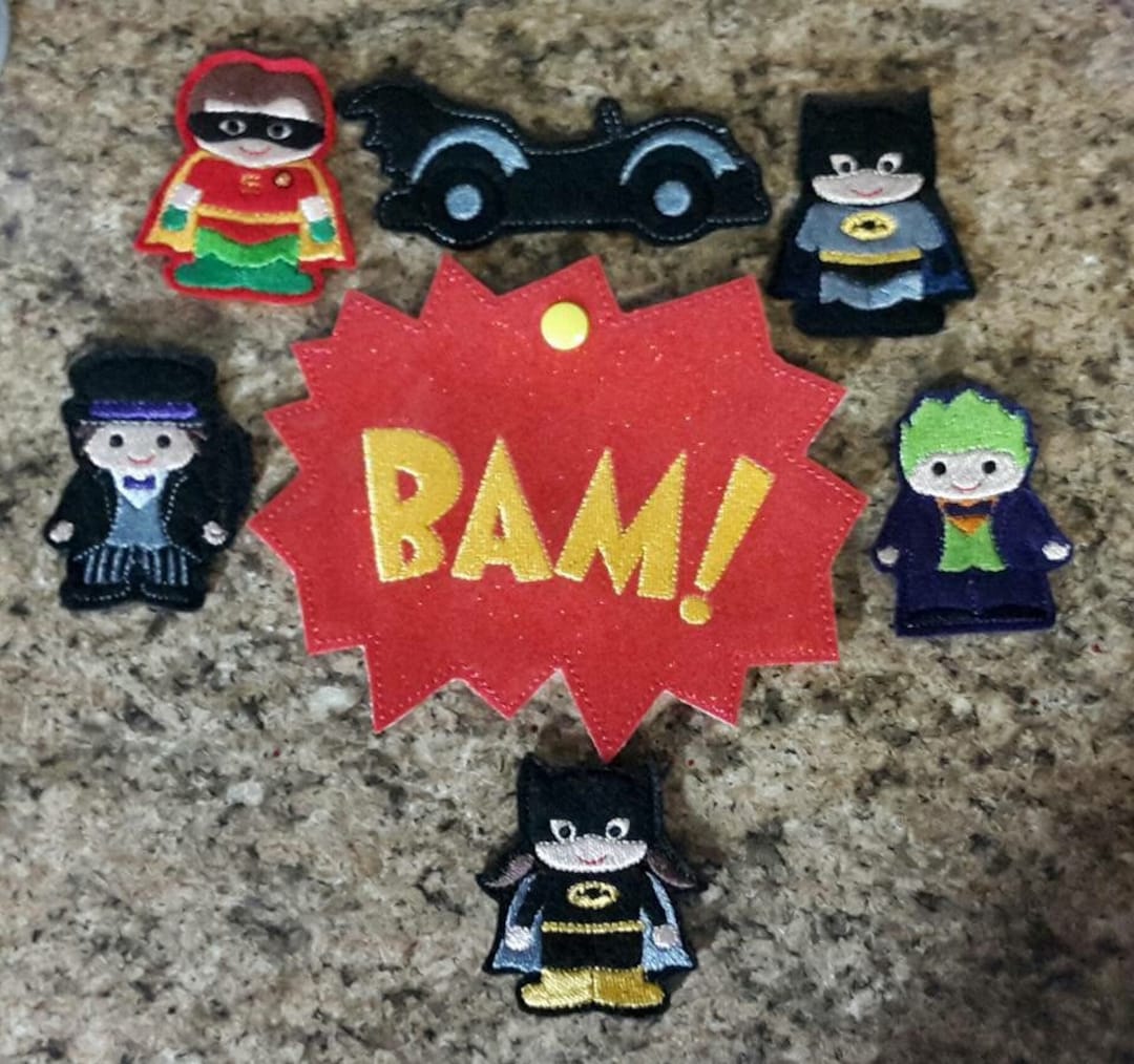 Bat Friends Finger Puppets With Case ITH Embroidery Toys Super Hero ...