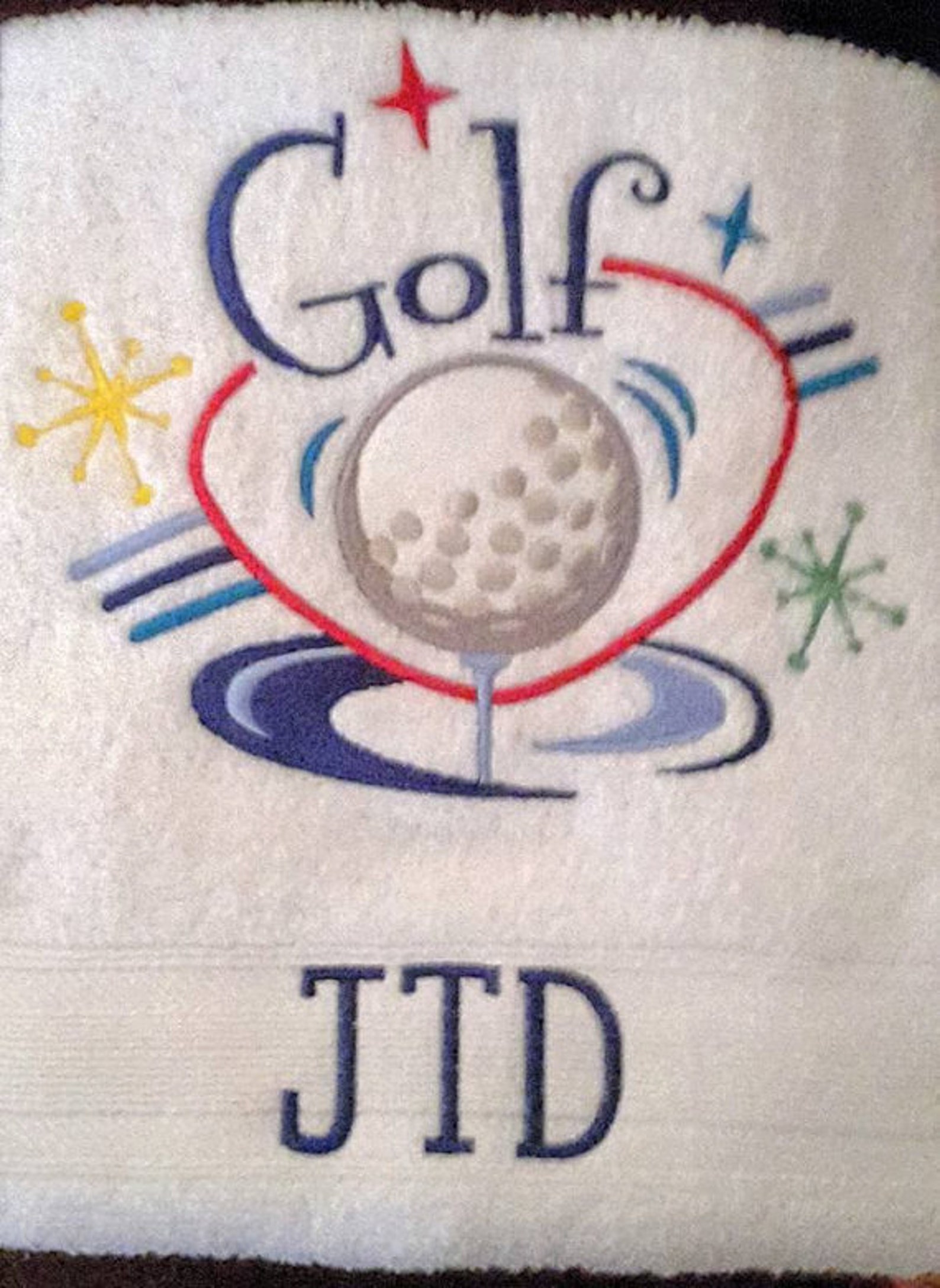 Golf Towel Retro Golf Embroidery Design Gift for Golfer - Etsy