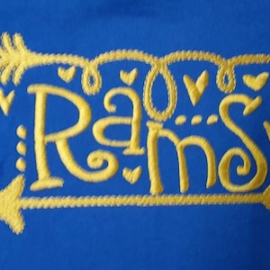Embroidery Rams Spirit T-shirt, Rams School Shirt, Rams Mascot Shirt ...