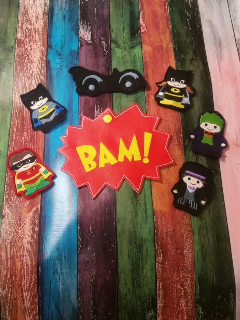 Bat Friends Finger Puppets With Case ITH Embroidery Toys Super Hero ...