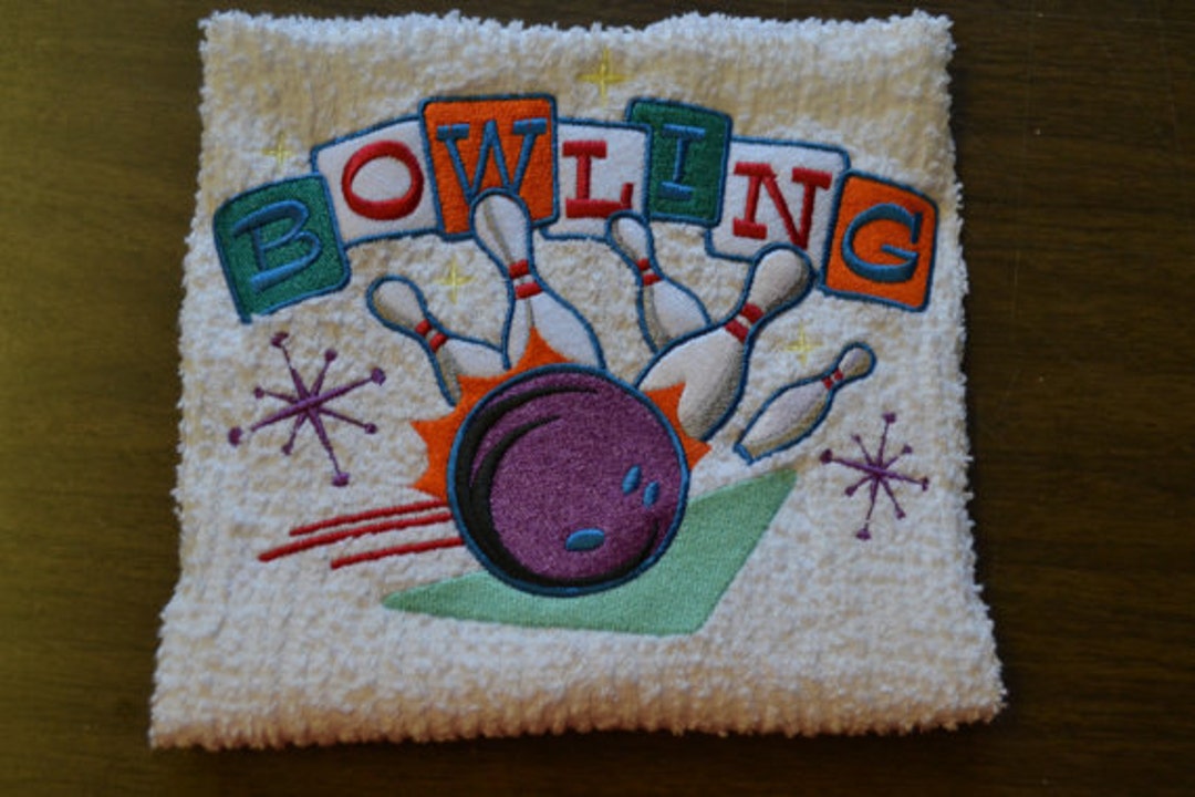 Bowling Towel, Retro Bowling, Embroidery Design, Gift for Bowler ...
