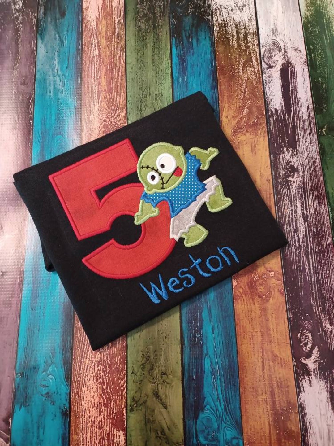 Zombie Birthday Shirt, Applique Zombie T-shirt, Monogrammed Zombie ...
