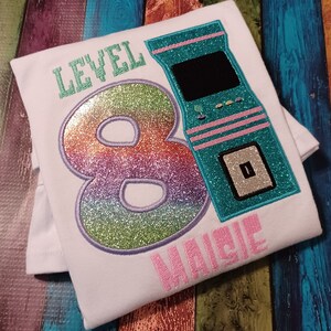 Arcade Birthday T-shirt, Applique Child's Birthday Shirt, Arcade Video ...