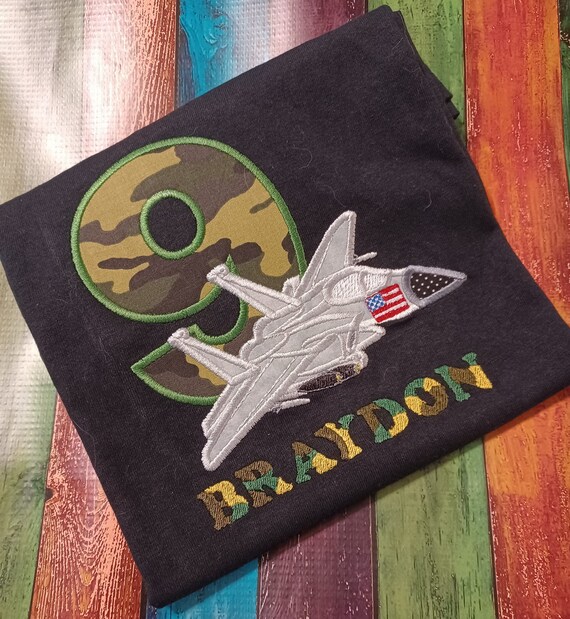 Fighter Jet T-shirt Applique Shirt Embroidery Shirt - Etsy