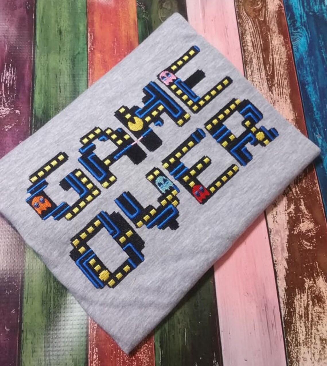 Game Over Embroidered Child's T-shirt, Video Game Shirt, Pac Man ...