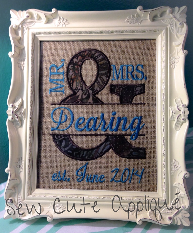 Wedding Date Wall Art Framed Wedding Announcement Burlap | Etsy