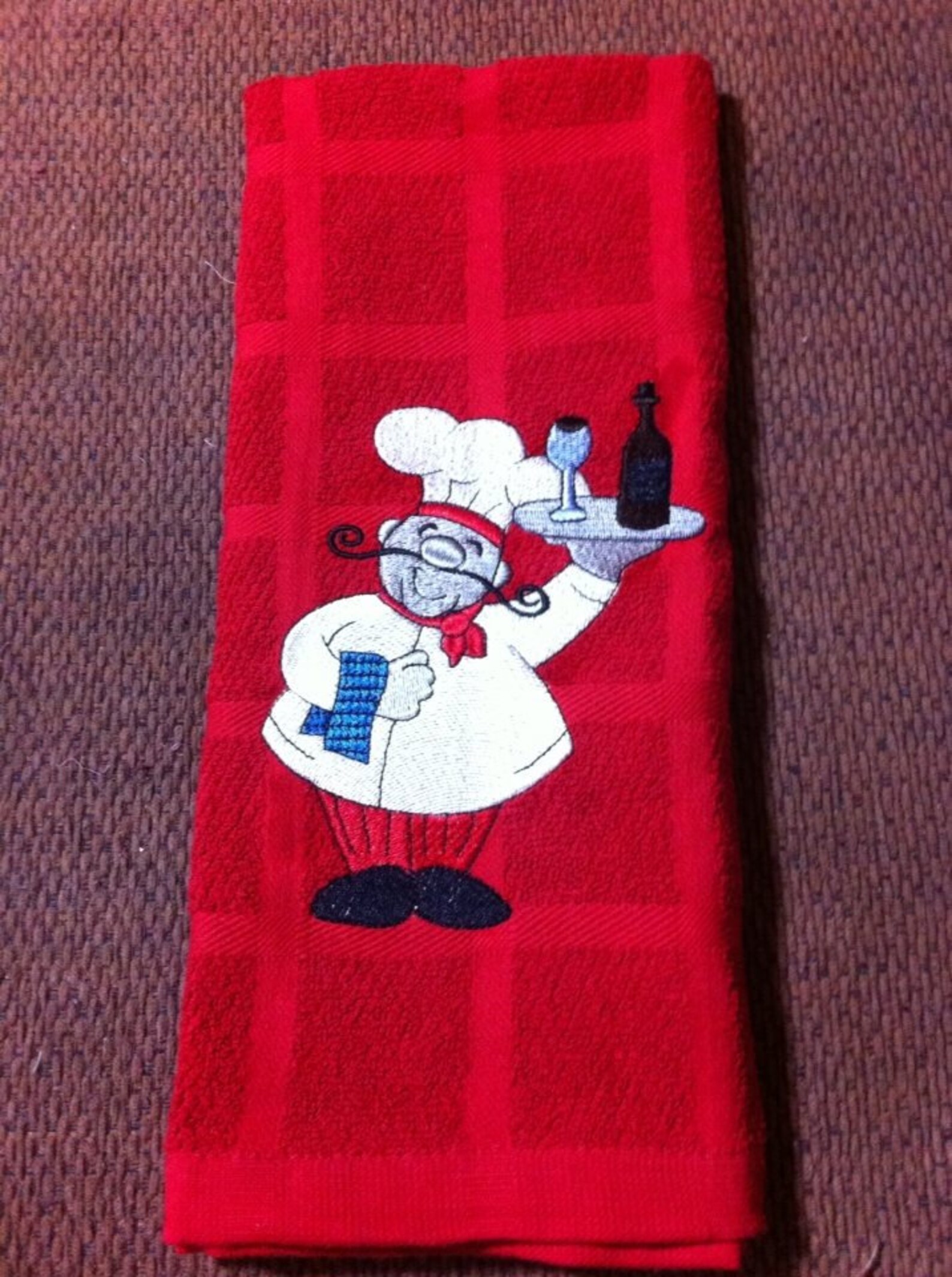 Italian or French Chef Kitchen Towels. Machine Embroidered - Etsy