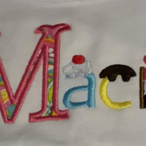 Ice Cream Name Shirt, Appliqued Ice Cream Shirt, Monogrammed Shirt ...