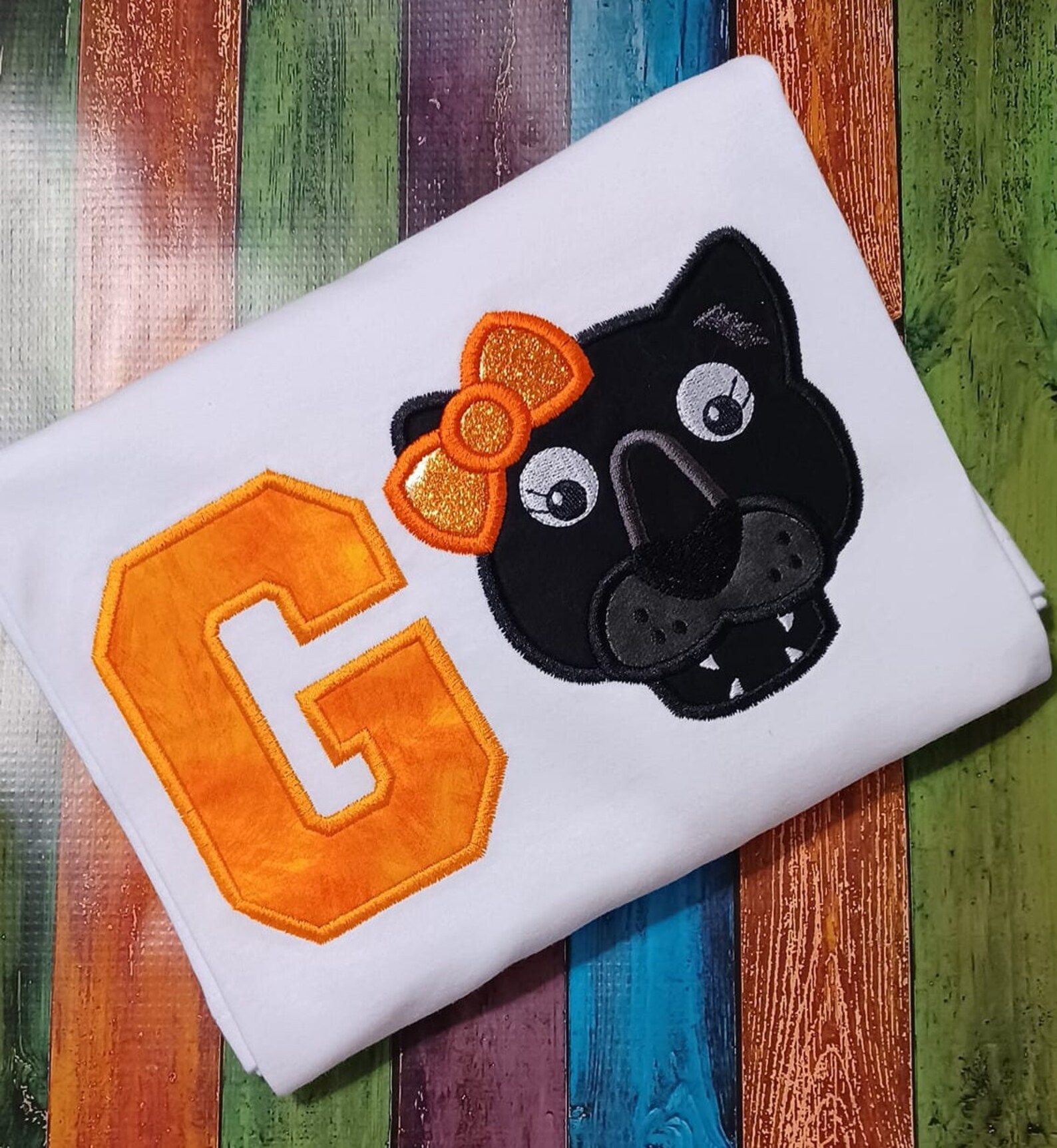 School Mascot GO Shirt, School Team Shirt, Mascot T-shirt, Applique ...