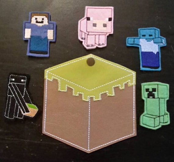 Felt Finger Puppets Minecraft finger puppets child's | Etsy