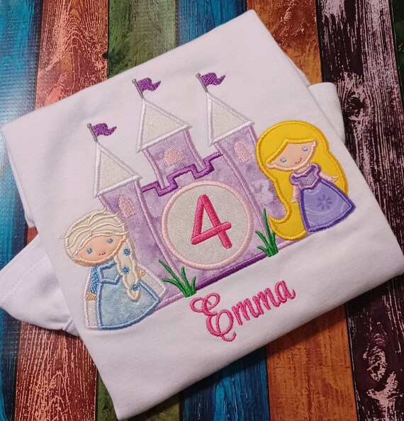 Princess Birthday Shirt. Machine Embroidery and Applique With | Etsy
