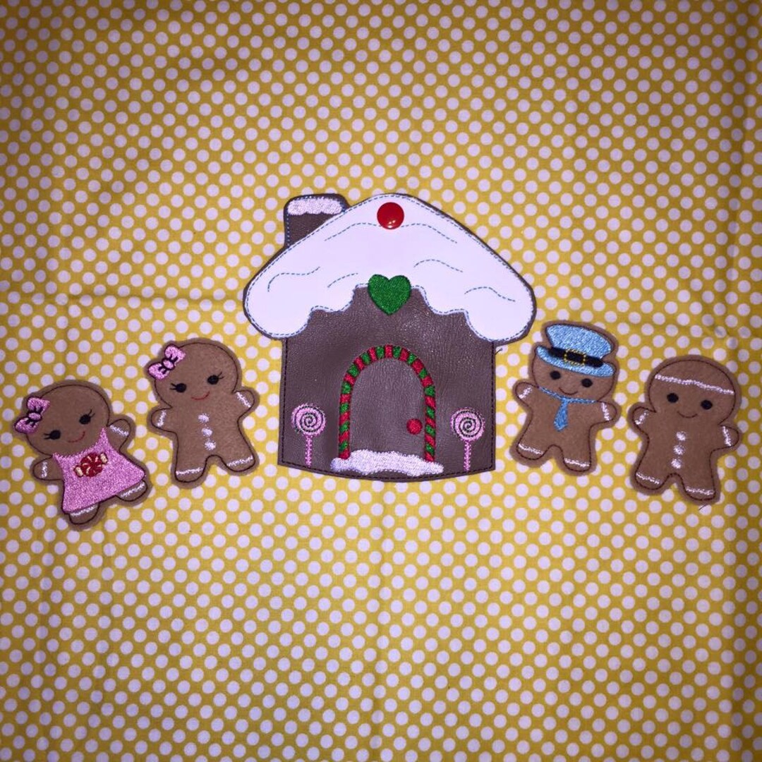 Gingerbread Finger Puppet Set ITH Embroidery Toys, Stocking Stuffers ...