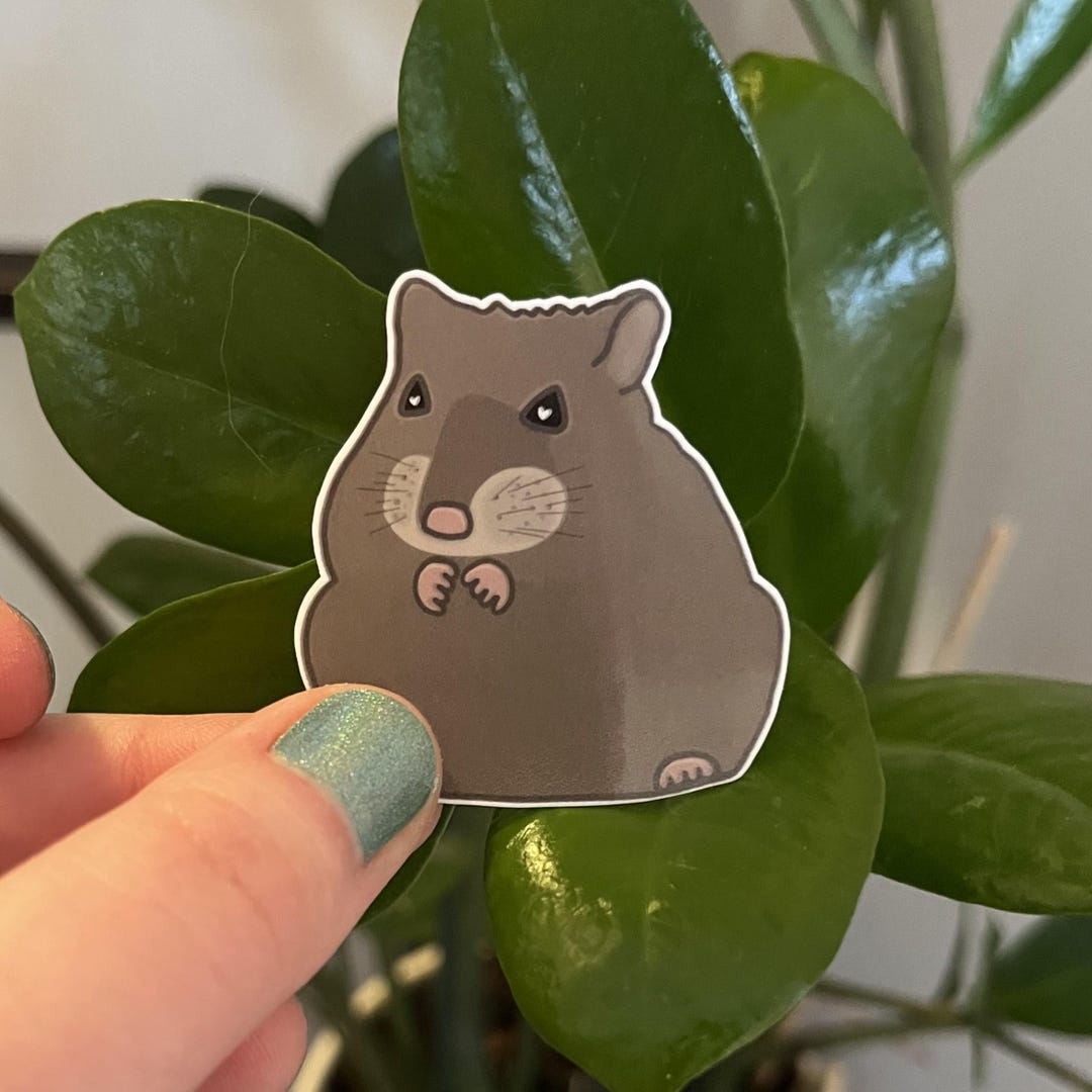 Cute Brown Hamster Sticker. Paper Vinyl Laminate.animal Sticker for ...