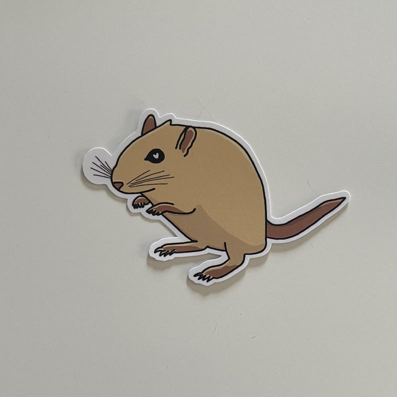 Tan Gerbil Sticker, Waterproof Vinyl, Planner Scrapbook Decal - Etsy