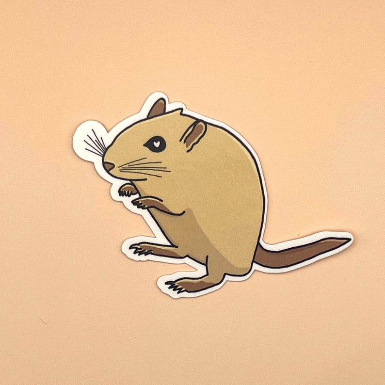 Tan Gerbil Sticker, Waterproof Vinyl, Planner Scrapbook Decal - Etsy