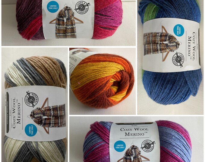 Loops & Threads ~ Cozy Wool Merino, Multi Yarn, 4.4 Oz/341 Yds - Etsy