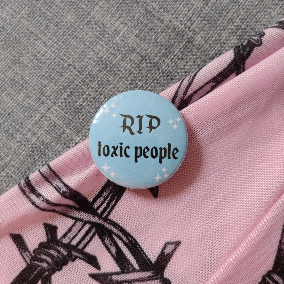 RIP Toxic People Pastel Coloured Gothic Button Pin Badge - Etsy