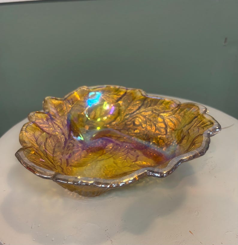 Vintage Indiana Glass Loganberry Pattern Carnival Glass Candy Dish - Etsy