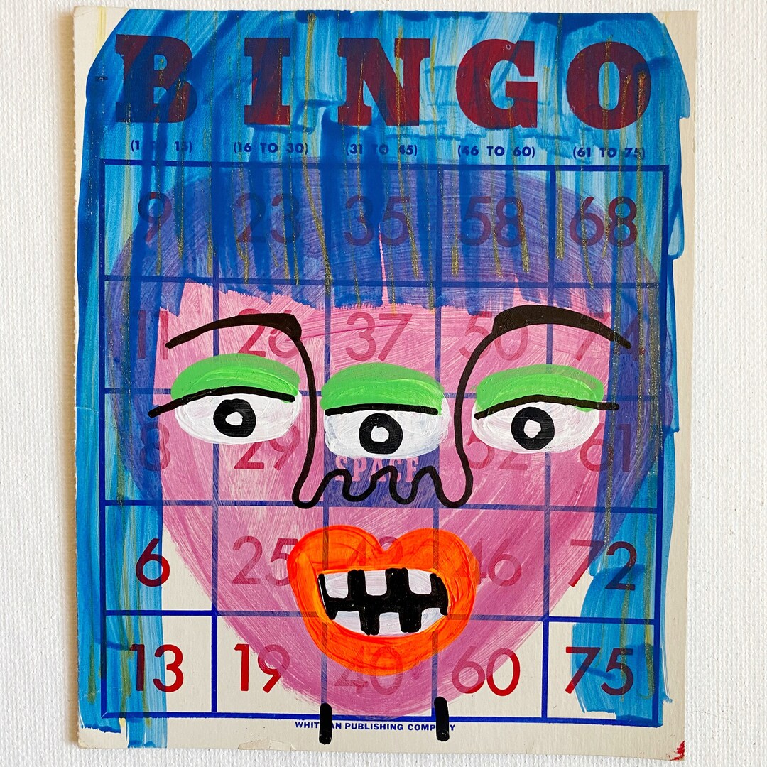 Barbara Blue Bob - Bingo Card Art - Etsy