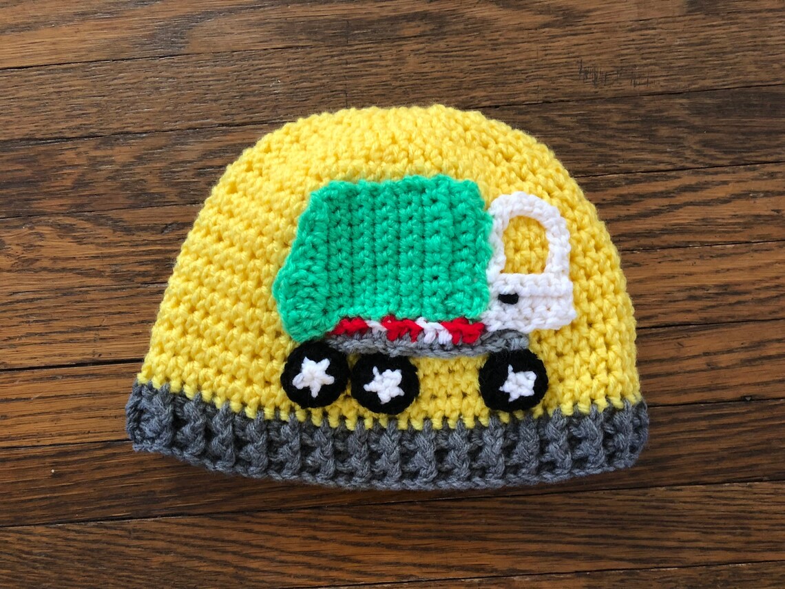 Garbage Truck Beanie Hat Yellow Waste Management Truck Hat | Etsy