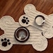 Ivory Beige Dog Mat With Paw Print, Personalized Dog Bone Food Water ...