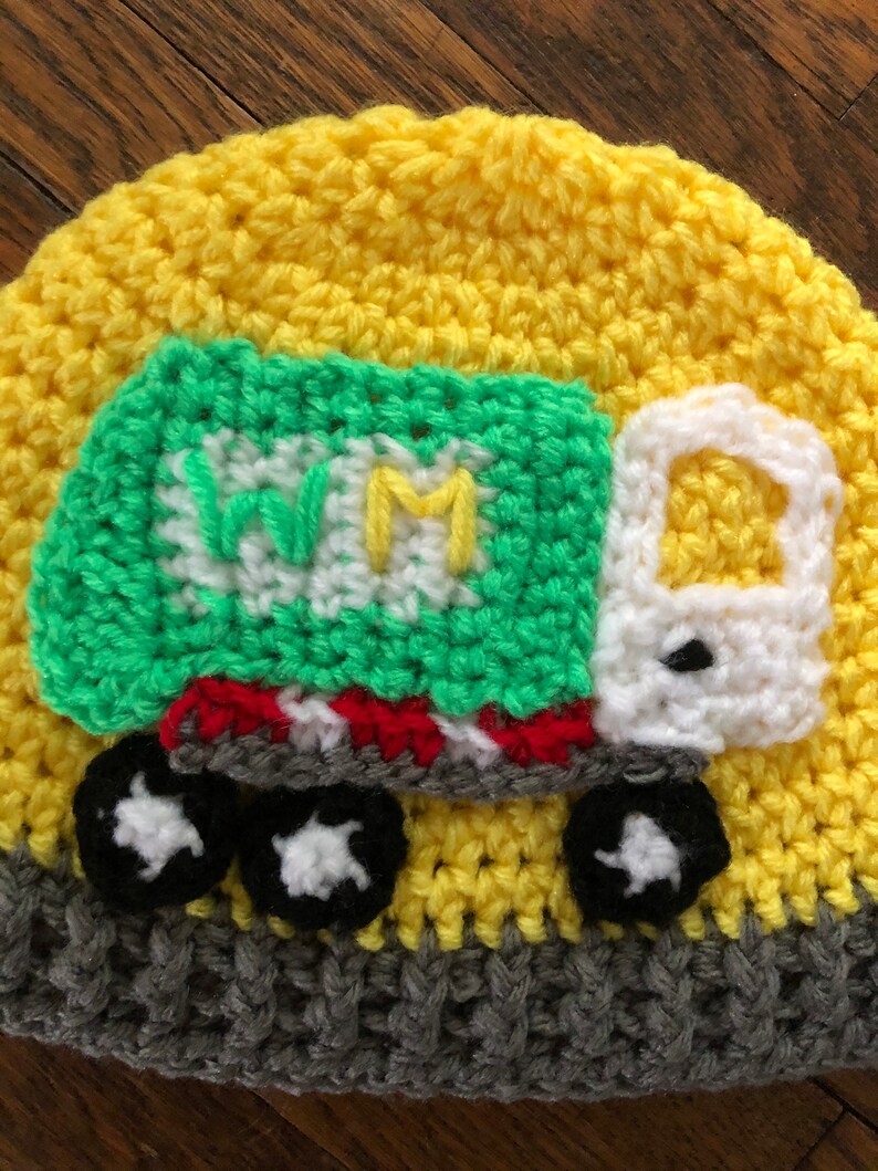 Garbage Truck Beanie Hat Yellow Waste Management Truck Hat | Etsy