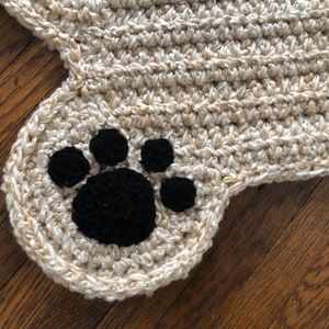 Ivory Beige Dog Mat With Paw Print, Personalized Dog Bone Food Water ...