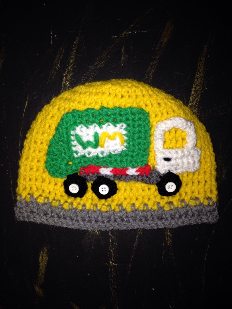 Crochet PATTERN for Garbage Truck Hat; Waste Management Truck Beanie ...
