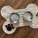 Ivory Beige Dog Mat With Paw Print, Personalized Dog Bone Food Water ...