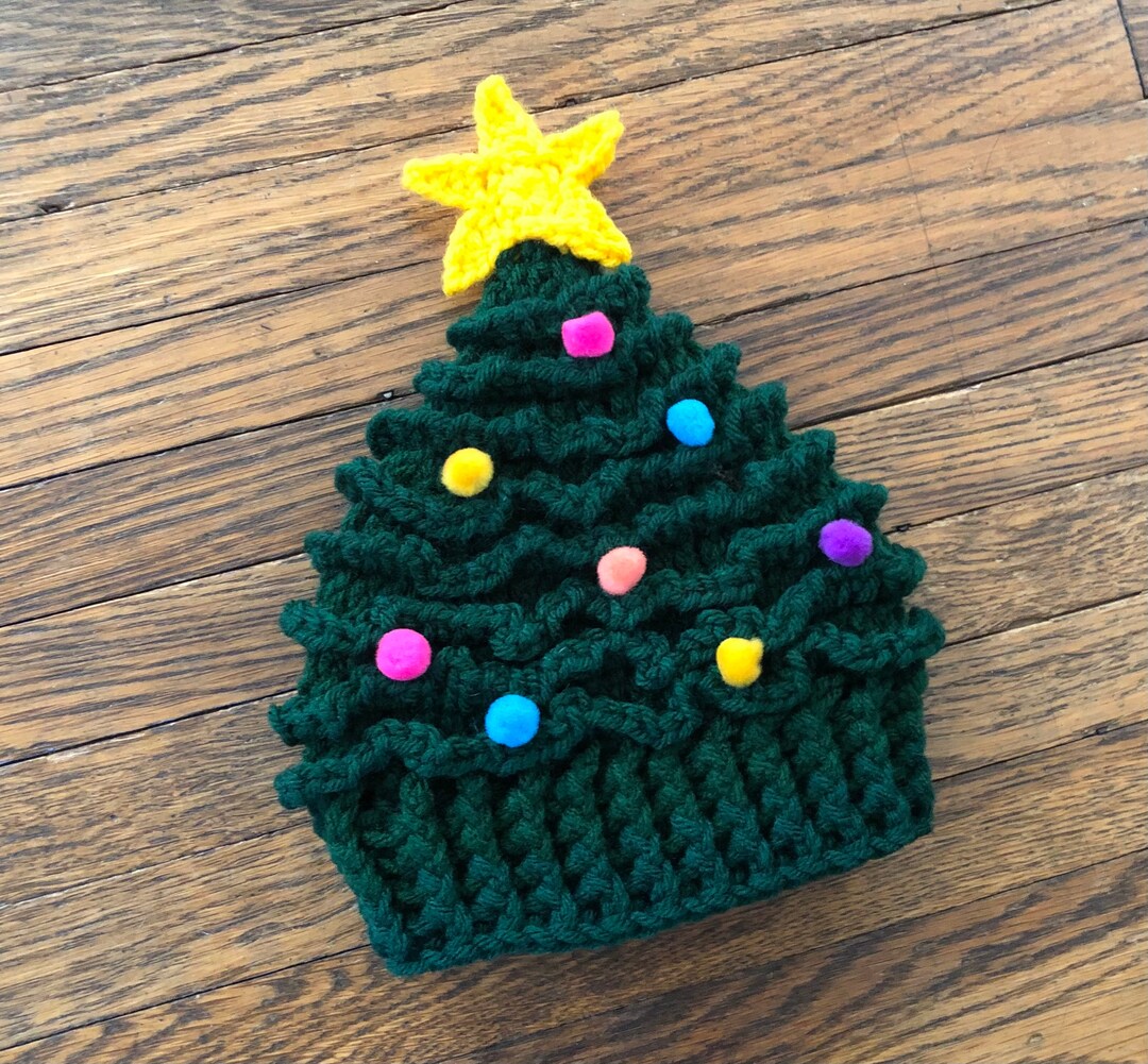 Christmas Tree Hat With Ornaments and Star, Baby Toddler Child Xmas ...