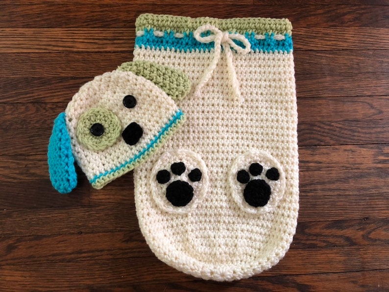 Puppy Dog Cocoon Set Baby Bunting Snuggle Sack Newborn Puppy - Etsy