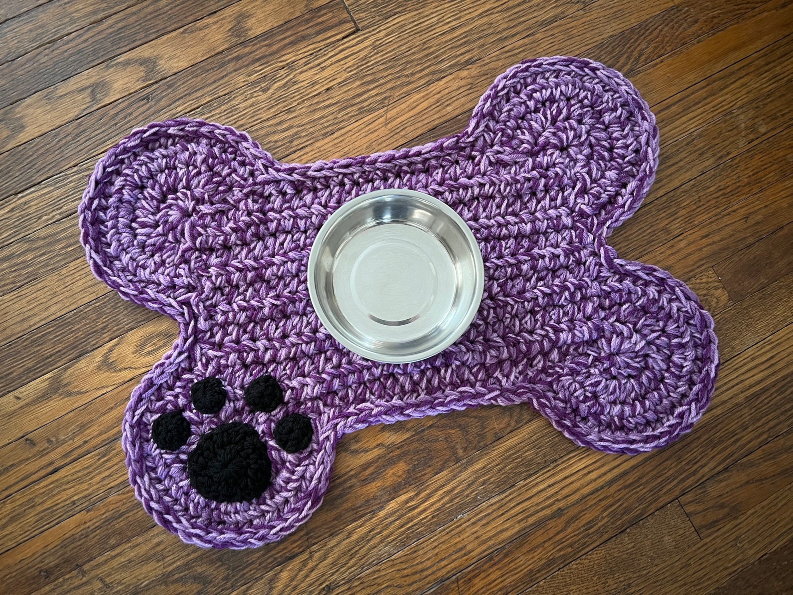Dog Pet Mat With Paw Print, Personalized Dog Bone Placemat Rug, Dog ...
