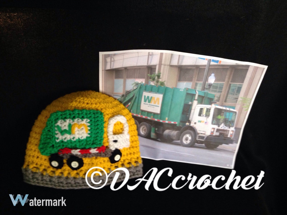 Crochet PATTERN for Garbage Truck Hat Waste Management Truck | Etsy