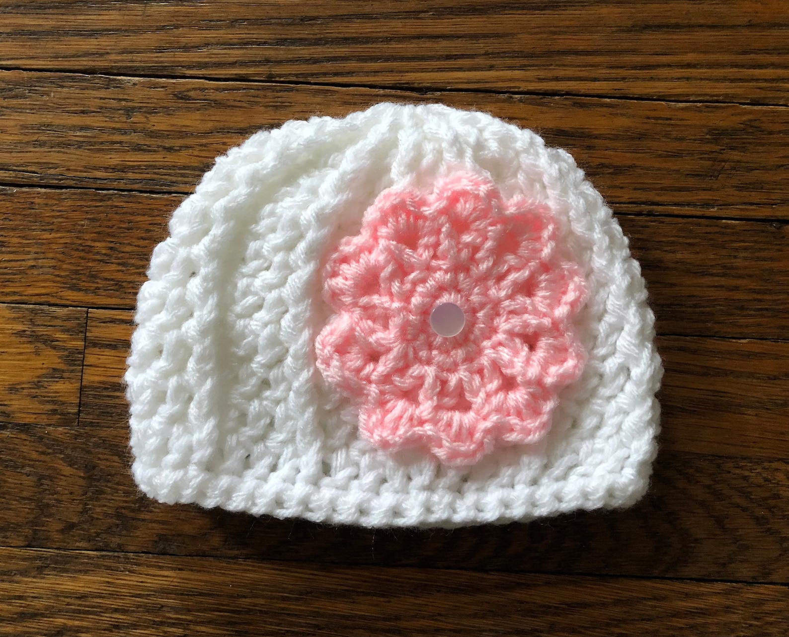 Crochet PATTERN - Flower Power Beanie Hat, Large Flower Beanie Cap ...