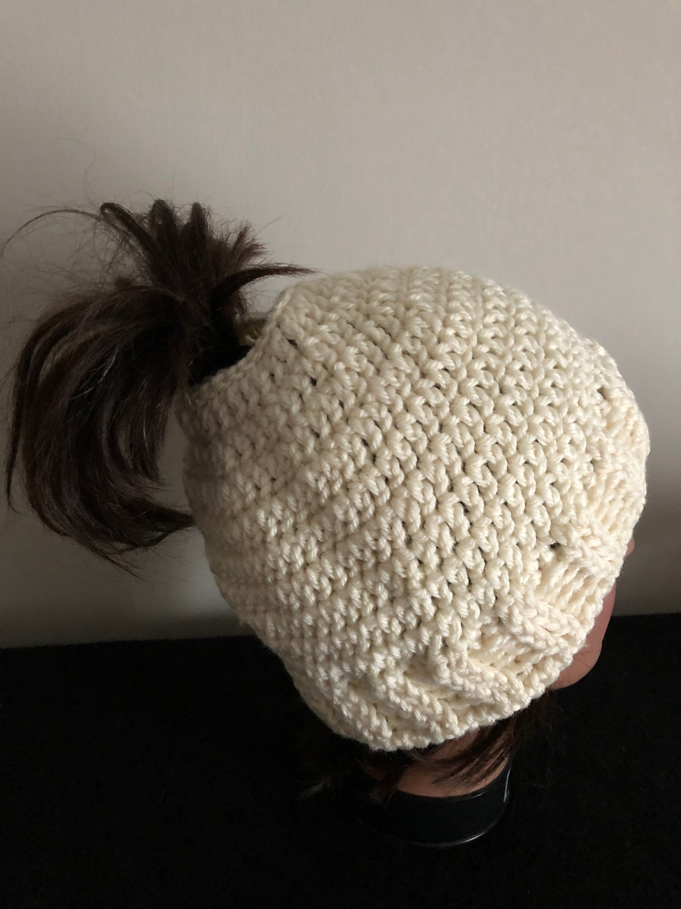 Crochet PATTERN Classic Messy Bun Ponytail Hat Messy Bun | Etsy