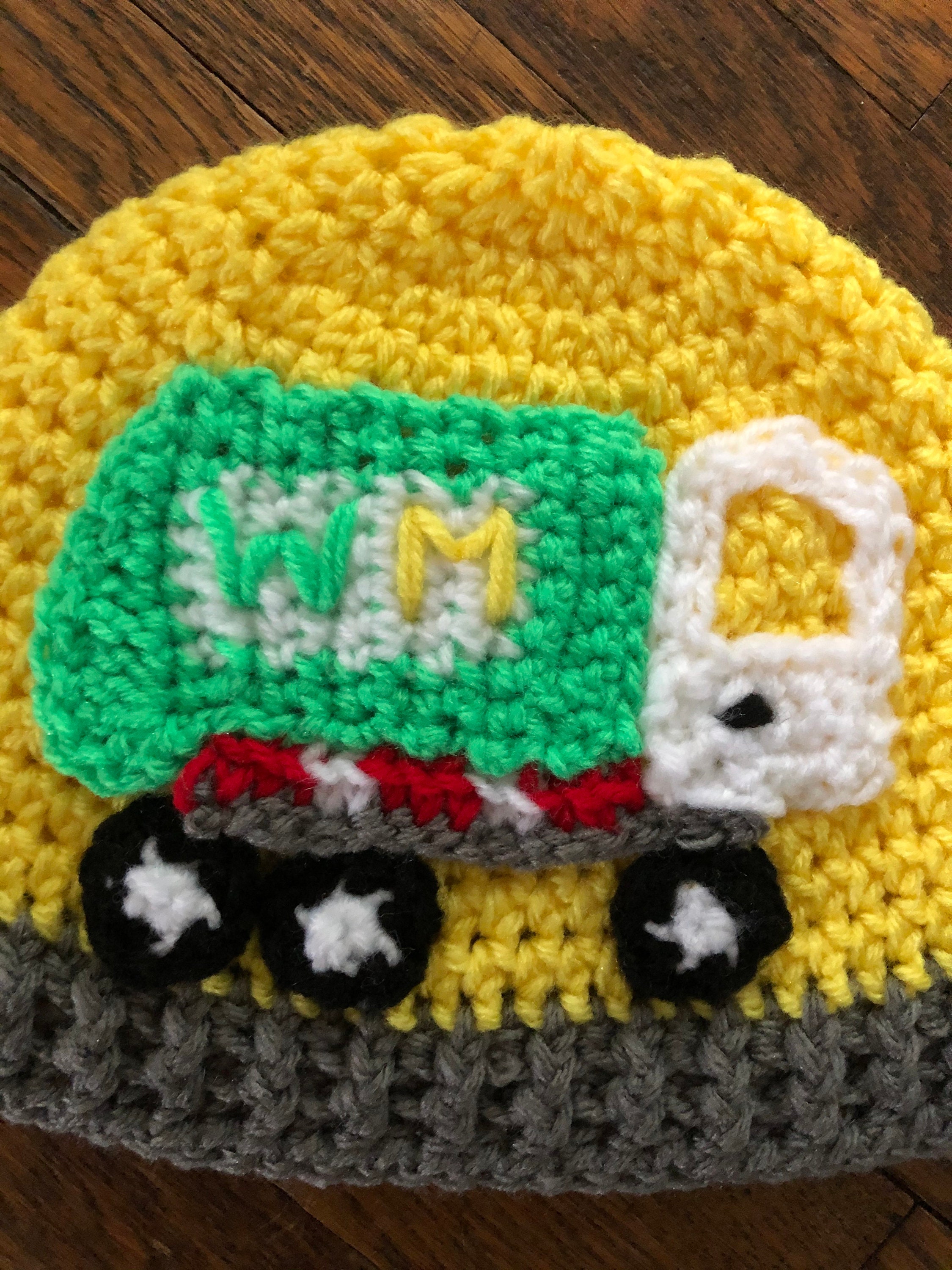 Crochet PATTERN for Garbage Truck Hat; Waste Management Truck Beanie ...