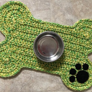 Dog Pet Mat With Paw Print Personalized Dog Bone Placemat - Etsy