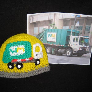 Garbage Truck Beanie Hat, Yellow Waste Management Truck Hat, Toddler ...
