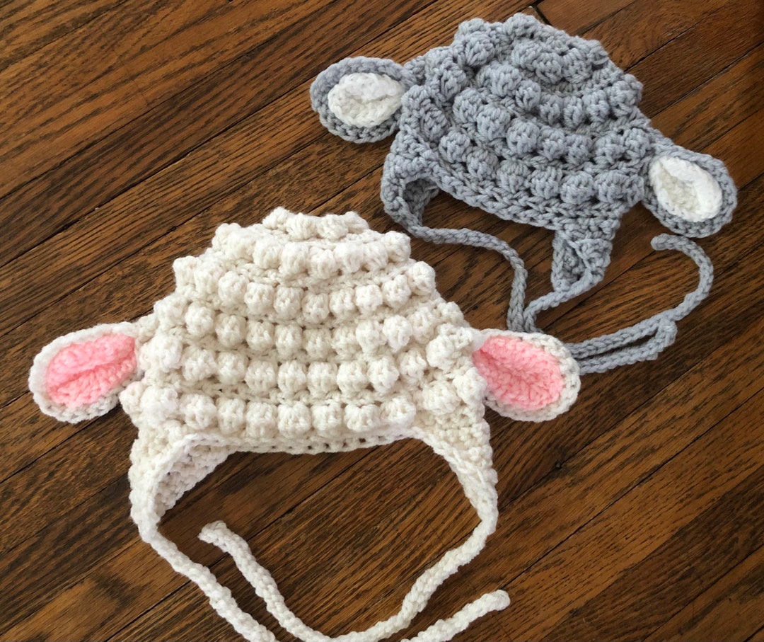 Lamb Sheep Earflap Hat, Baby Child Adult Lamb Hat, Easter Photo Prop ...