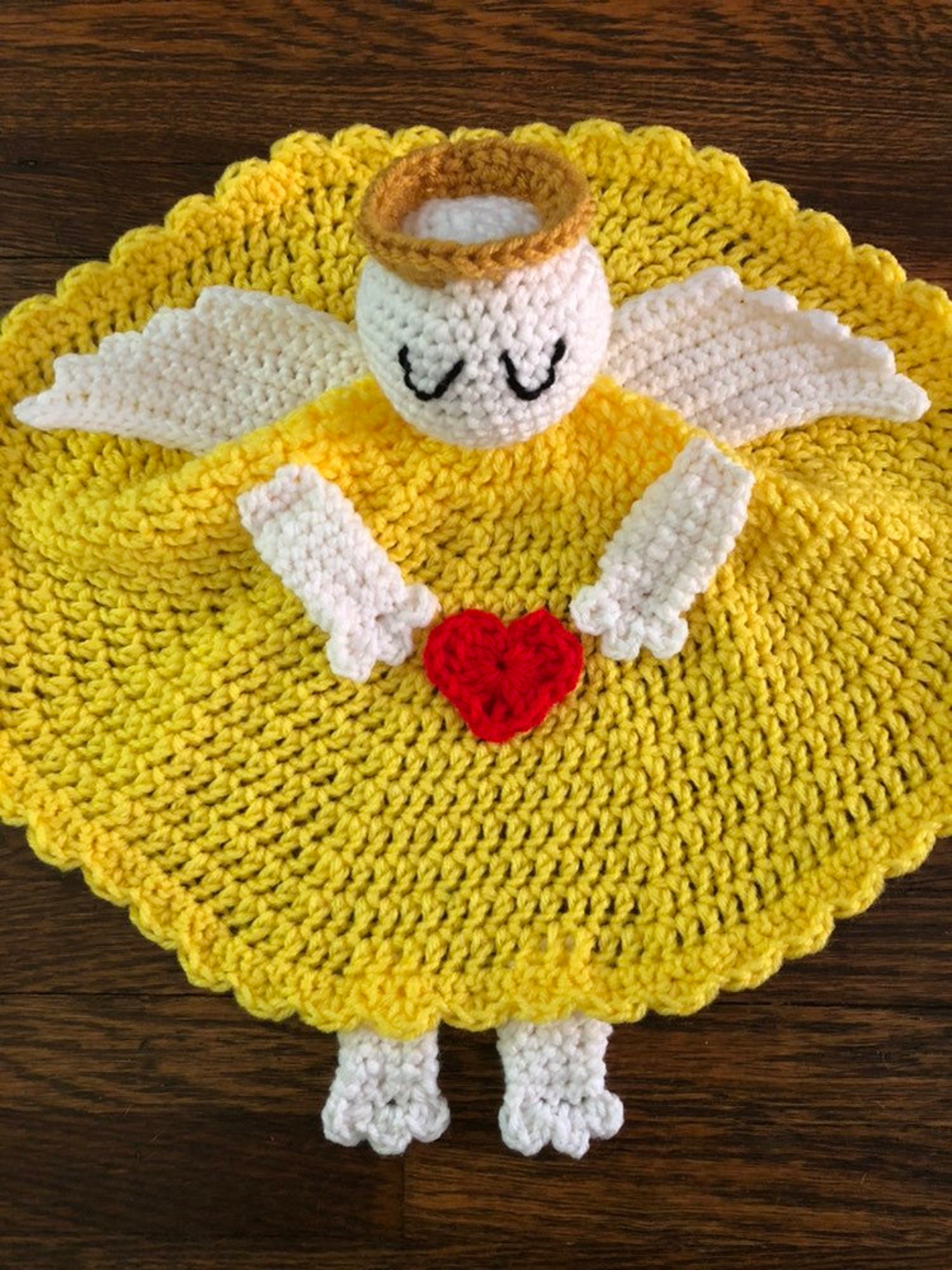 Crochet PATTERN Angel Lovey Security Blanket Angel Doll | Etsy