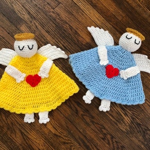 Crochet PATTERN - Angel Lovey Security Blanket, Angel Doll Lovey ...