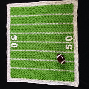 Crochet PATTERN - Football Field Baby Blanket Afghan, Football Rattle ...