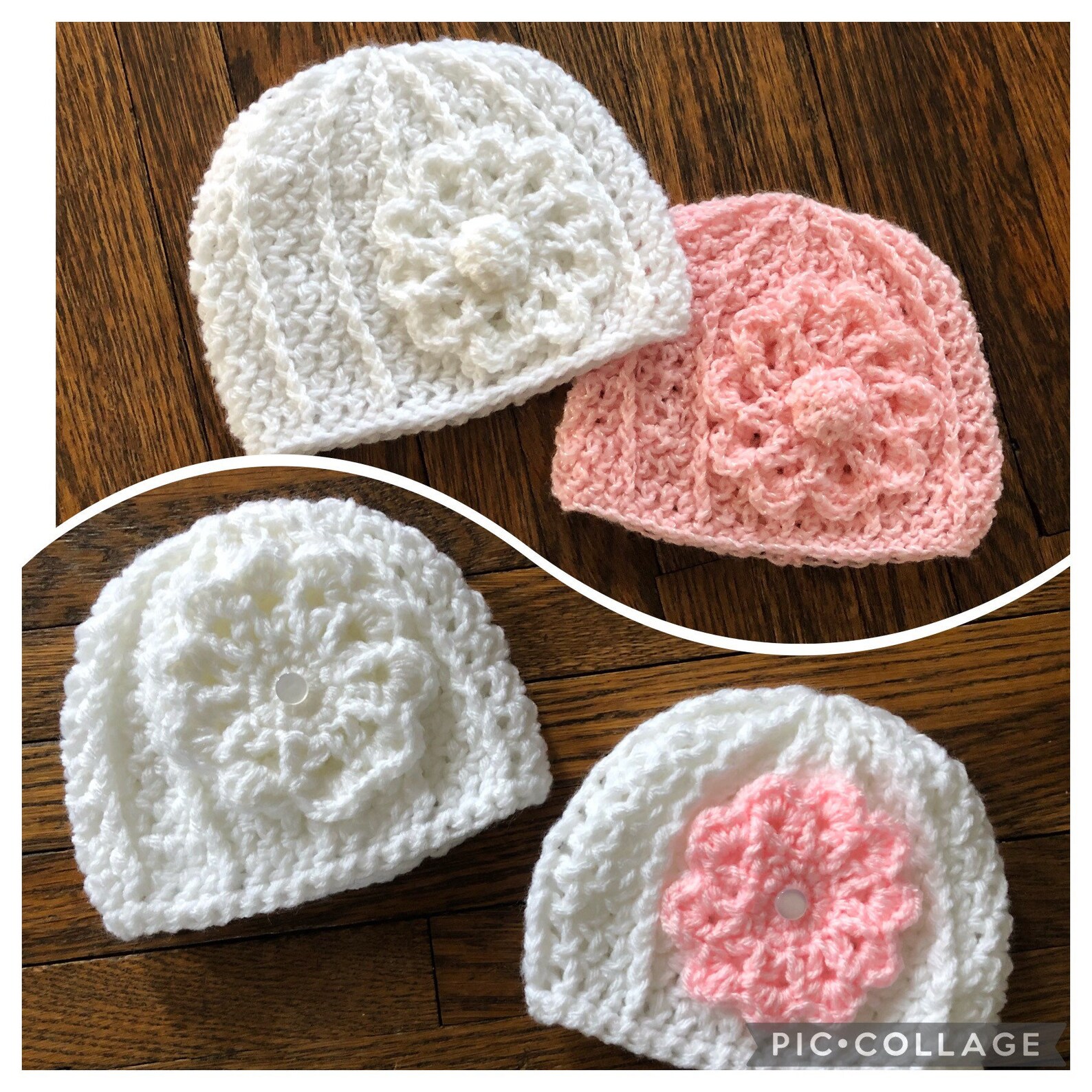 Crochet PATTERN - Flower Power Beanie Hat, Large Flower Beanie Cap ...