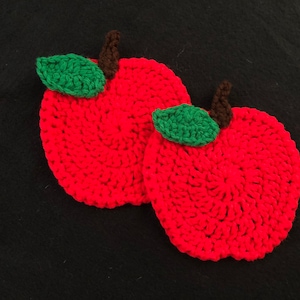 Apple Design Cup Coaster Set, Red Yellow Green Apple Table Coasters ...