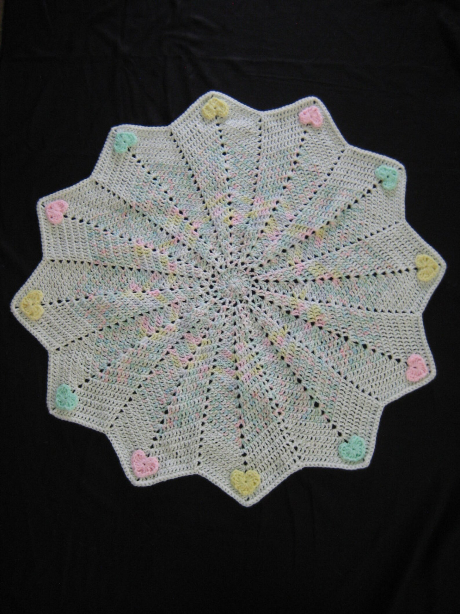 Crochet PATTERN - Ripple Hearts Round Blanket; Star Baby Blanket ...