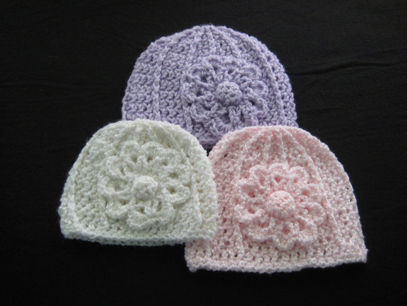 Crochet PATTERN - Flower Power Beanie Hat, Large Flower Beanie Cap ...